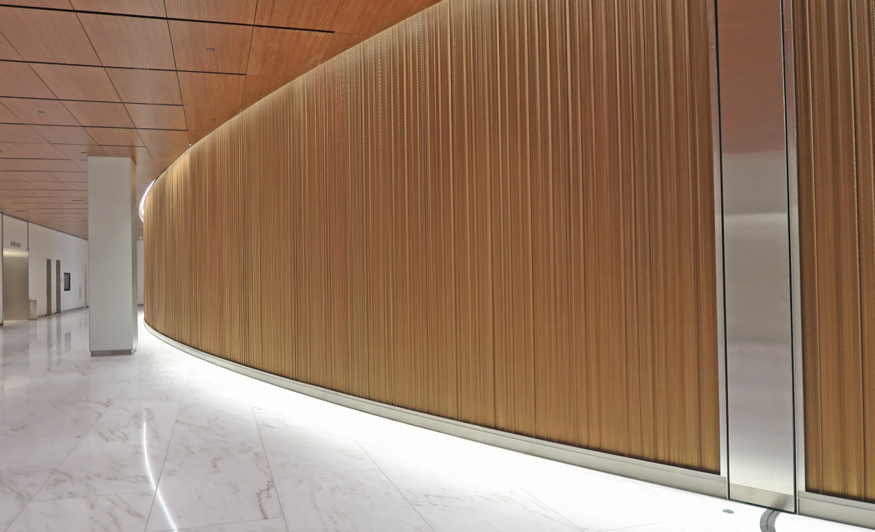 Seamless Metal Mesh, Curved Wall Panel at Confidential Financial ...
